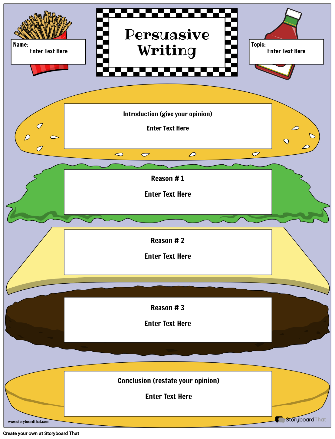 Persuasive Essay Worksheet Portrait Color 7 Storyboard