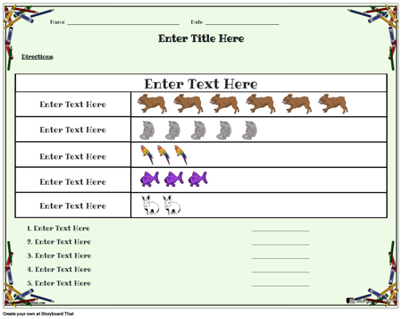 Pictograph Worksheets | Create Your Own Pictographs on Storyboard That