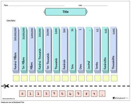 Place Value Worksheets — Place Value Charts | StoryboardThat