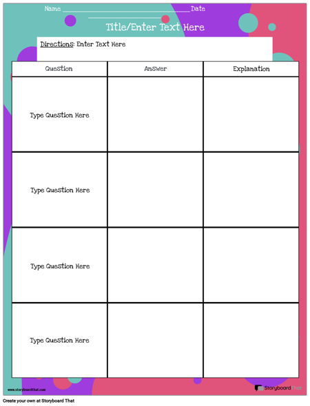 Problem Solving Worksheet Templates | Customize on Storyboard That