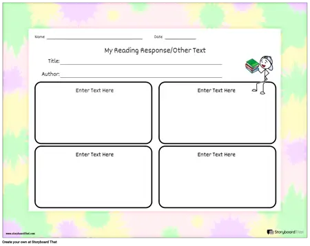 Reading Response Worksheets — Reading Response Template | StoryboardThat