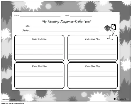 Reading Response Worksheets — Reading Response Template | StoryboardThat