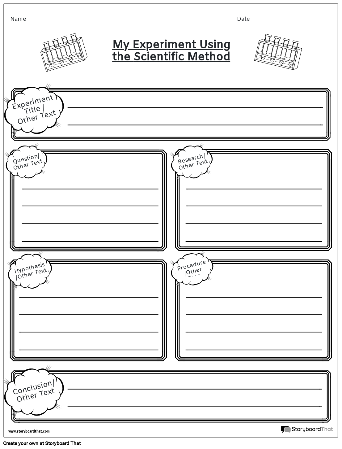 Scientific Method 3 Storyboard Par Worksheet templates