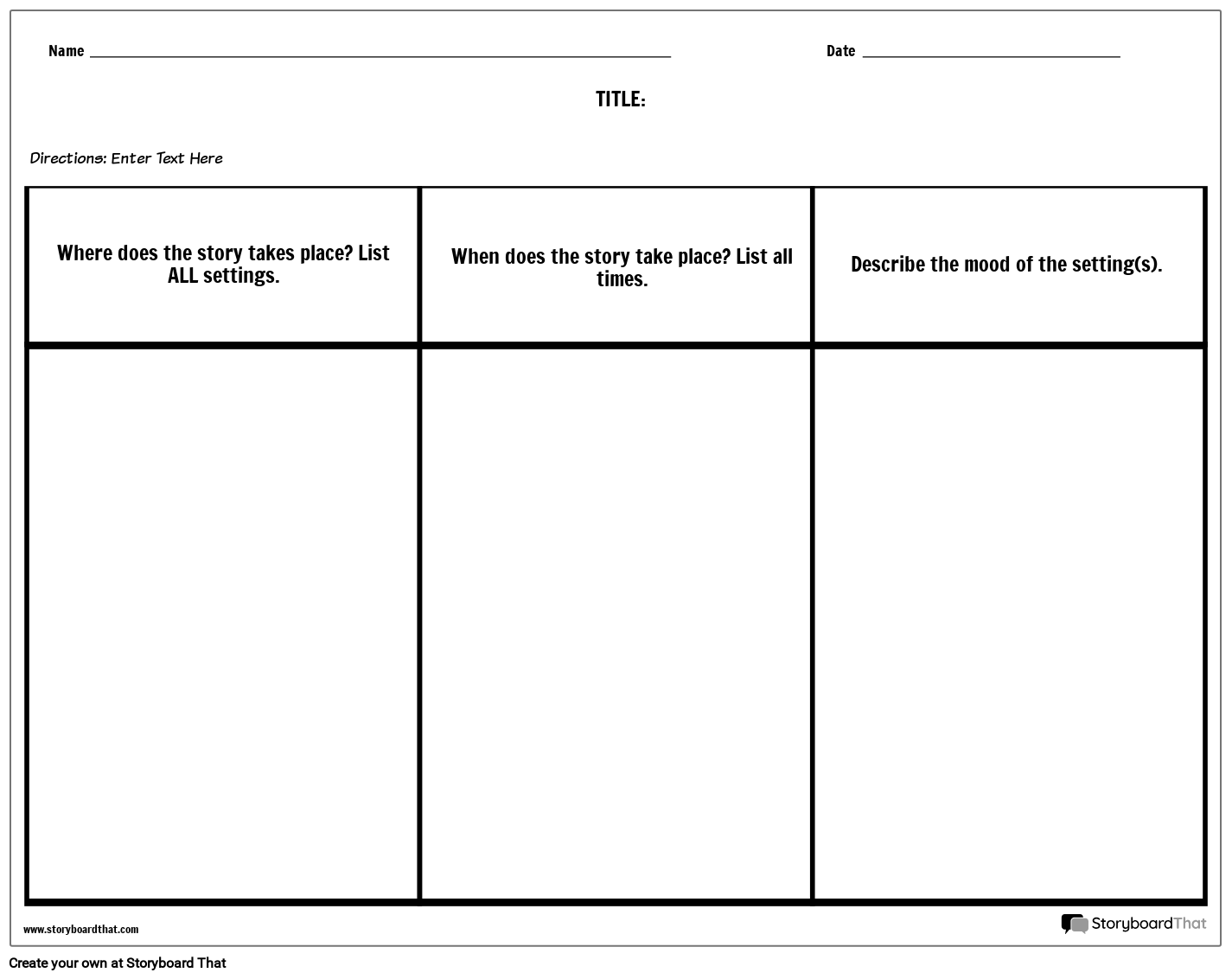 Map 3 Columns Worksheet templates