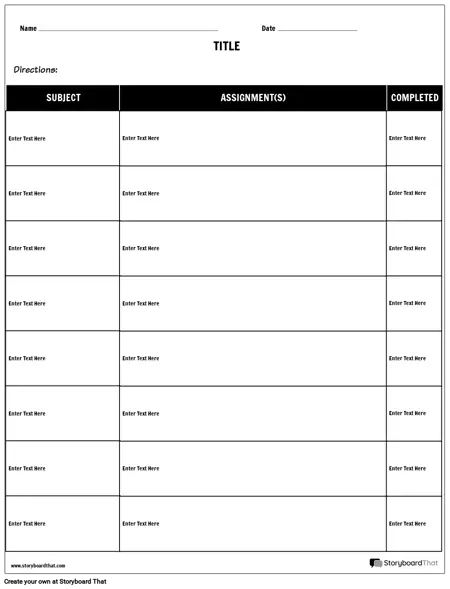 Student Planner Template — Class Organizer Template | StoryboardThat