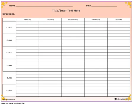 Student Planner Template — Class Organizer Template | StoryboardThat