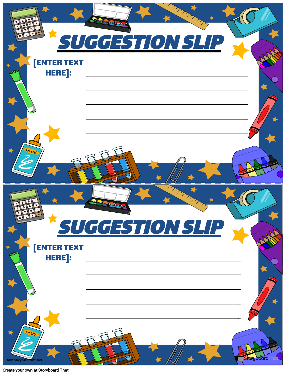 Suggestion Slip 5 Storyboard Af Worksheet templates