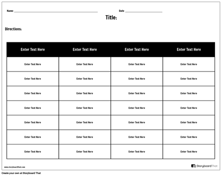 Table Worksheet Template | Tables Worksheet Maker