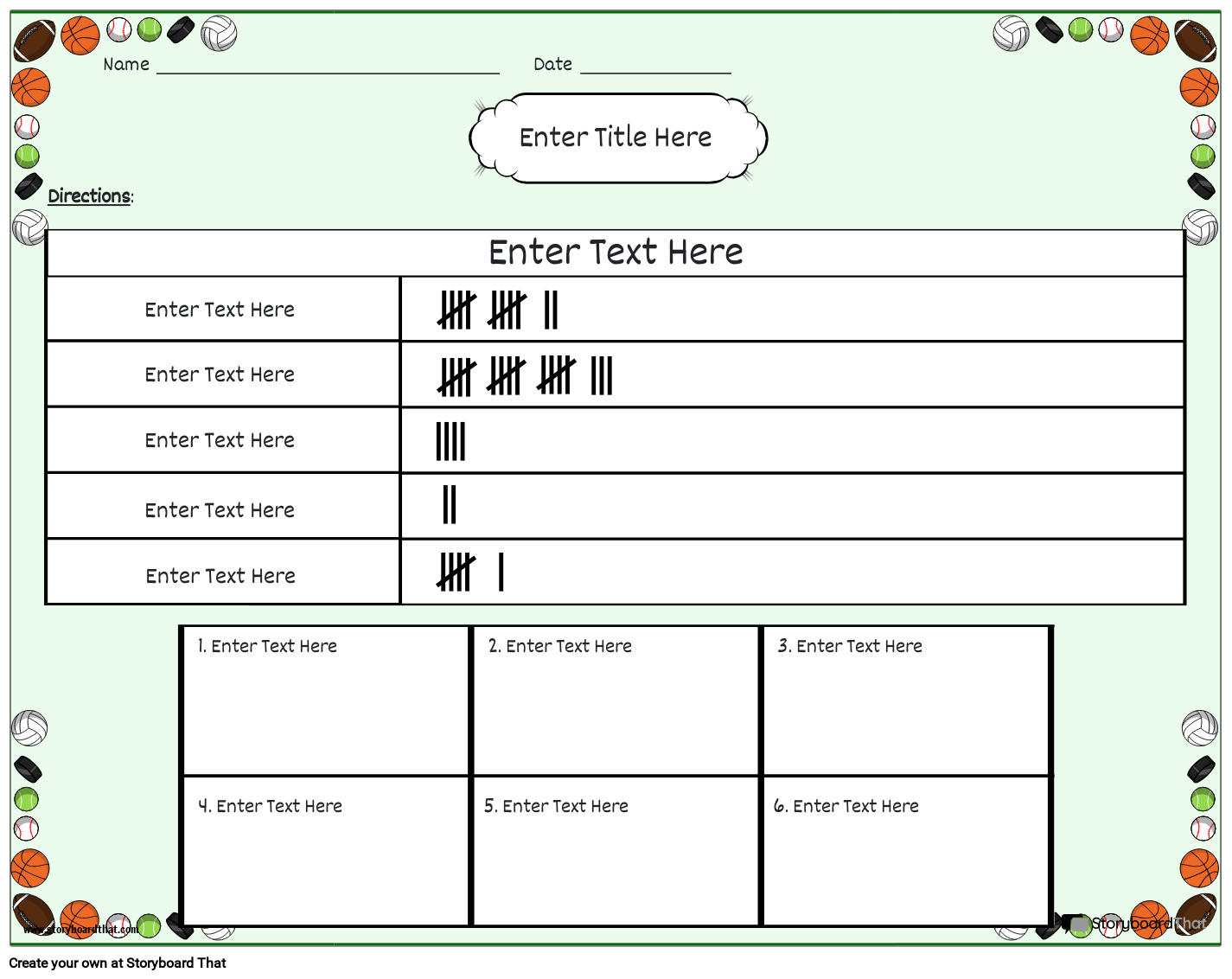 Tally Chart Landscape Color 1 Storyboard Por Worksheet templates