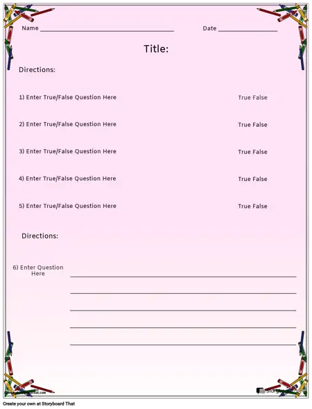 Test & Quiz Templates — Test & Quiz Maker | StoryboardThat